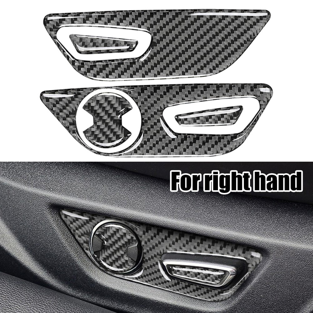 SPRING Carbon Fiber Car Seats Adjust Handle Button Trim For Ford for ...
