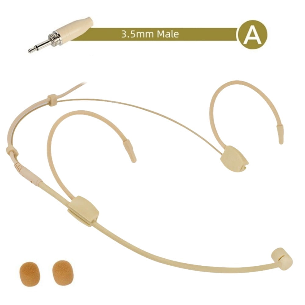 SPRING Cardioid Beige Double Earhook Headset Headworn Microphone For ...