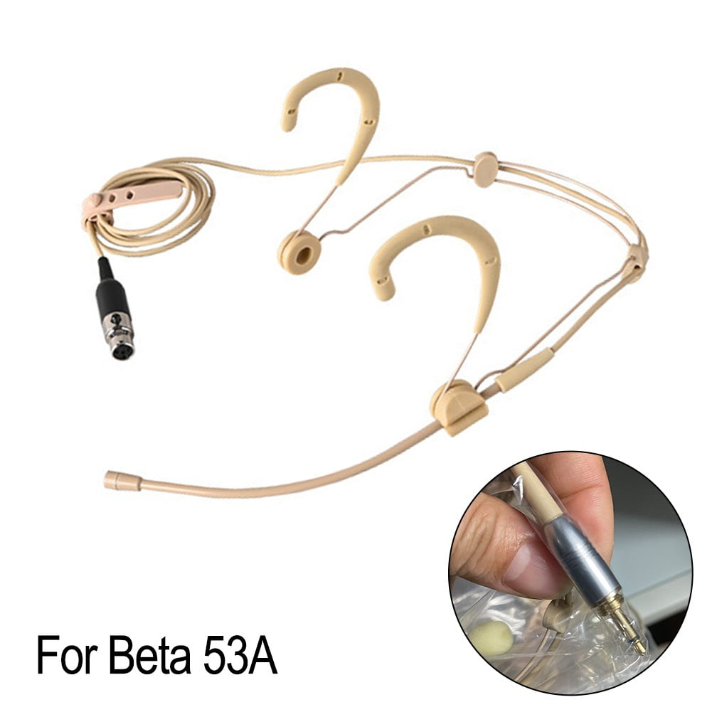 SPRING Cardioid Beige Double Earhook Headset Microphone For performance ...