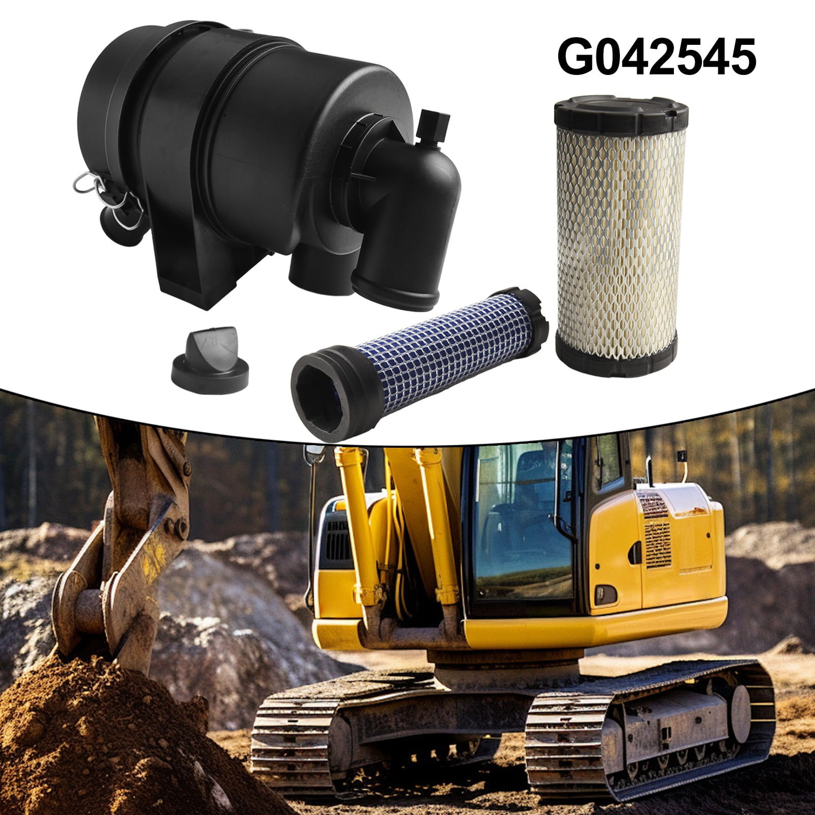 SPRING G042545 Engine Air Cleaner with Two Filters for Excavator ...