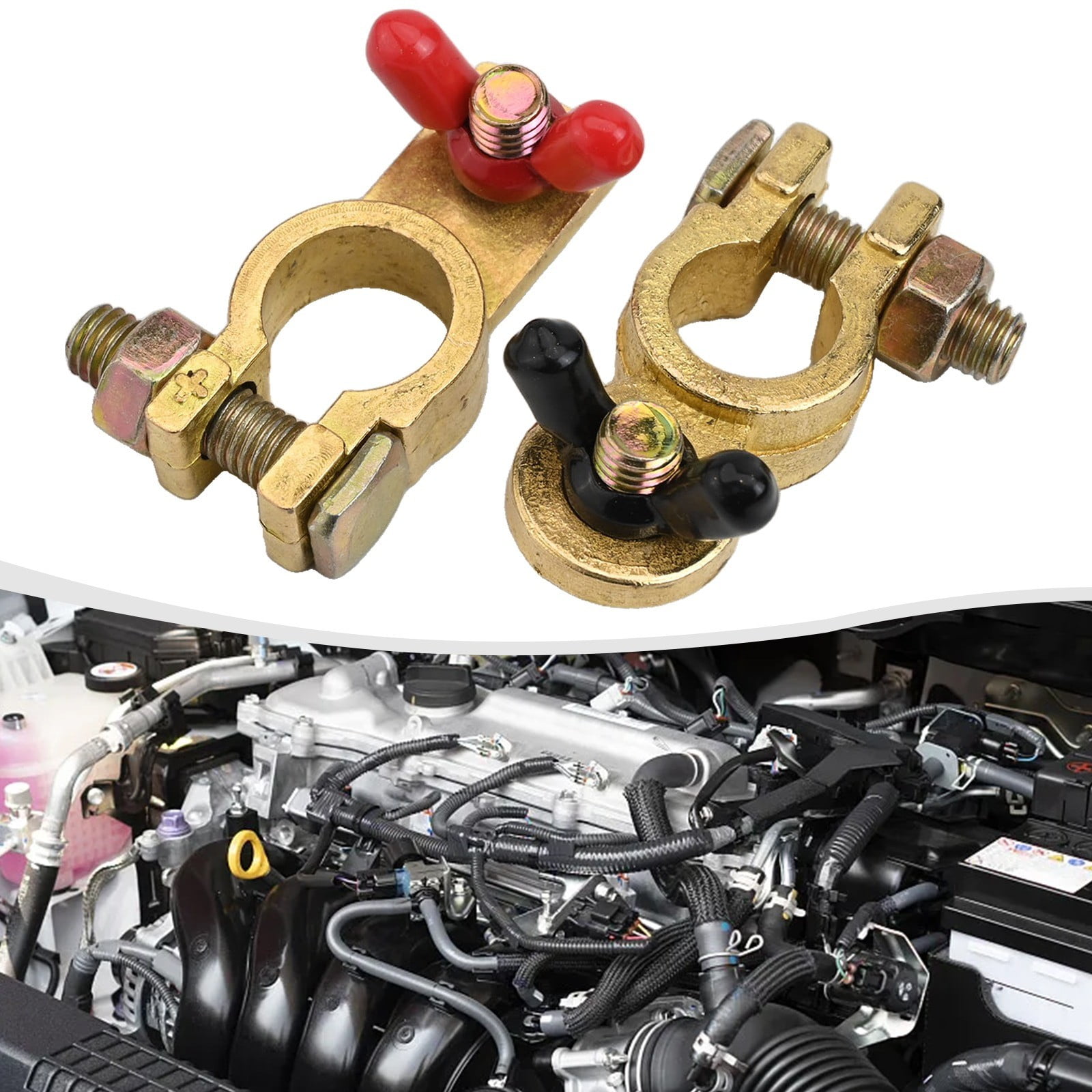 SPRING Heavy Duty Car Battery Terminal Connectors 2PCS Set for Secure ...