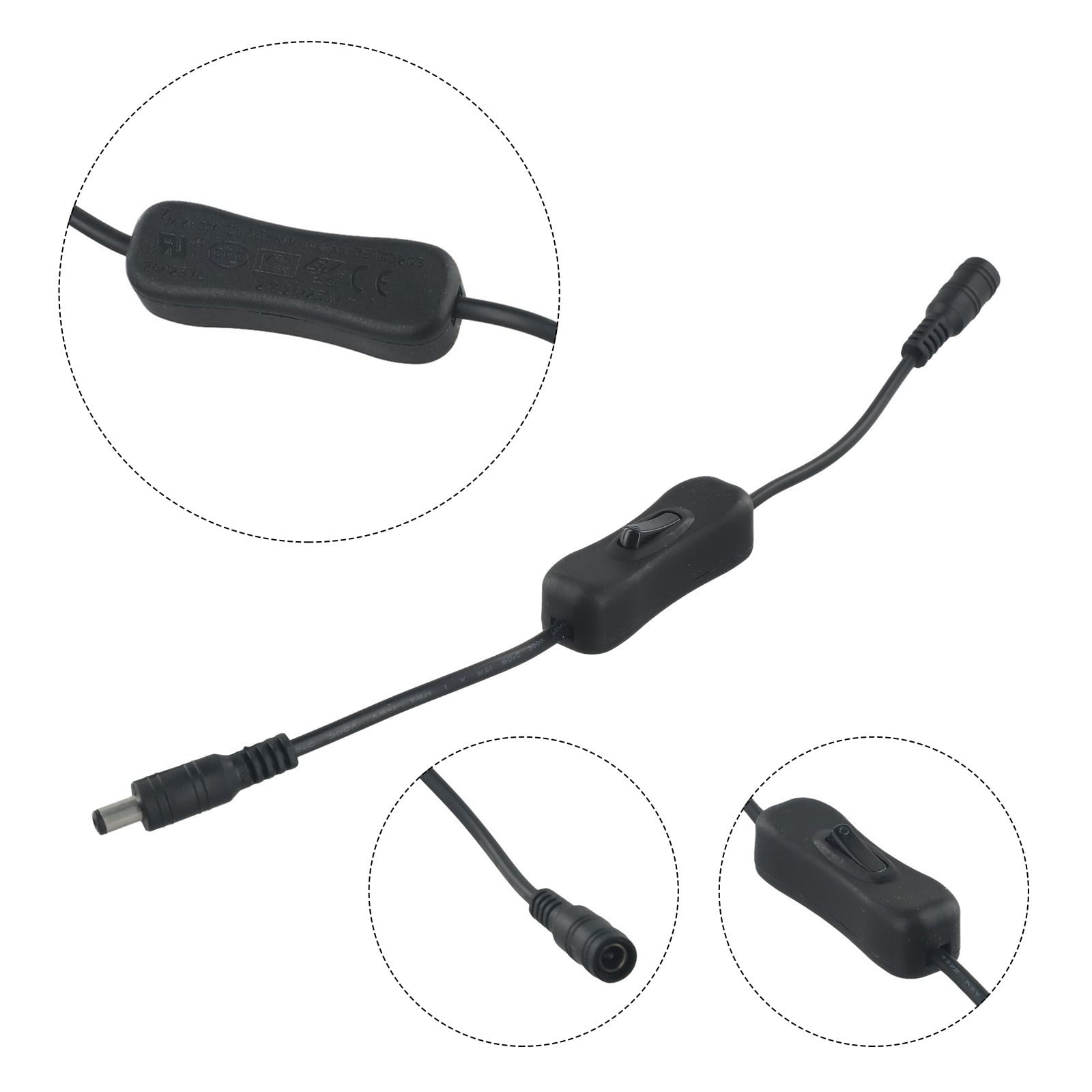 SPRING Inline On/Off Rocker Switch Cable DC 5.5x2.1mm Connector for ...