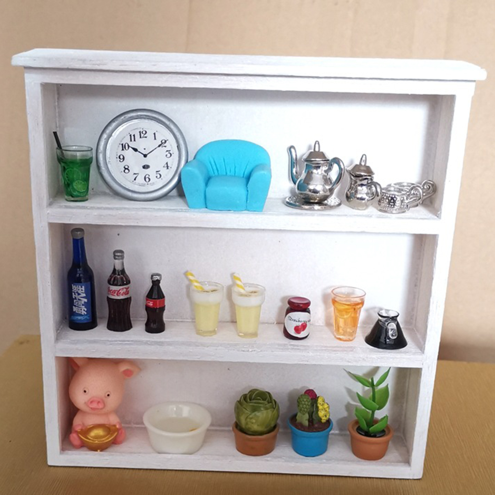 SPRING PARK 1:12 Dollhouse Miniature Wooden Locker Storage Rack Book ...