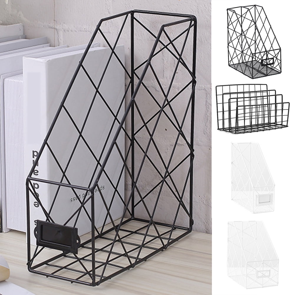 SPRING PARK 1/2/4 Layers Magazine Rack Book Record Holder, Desktop Iron ...