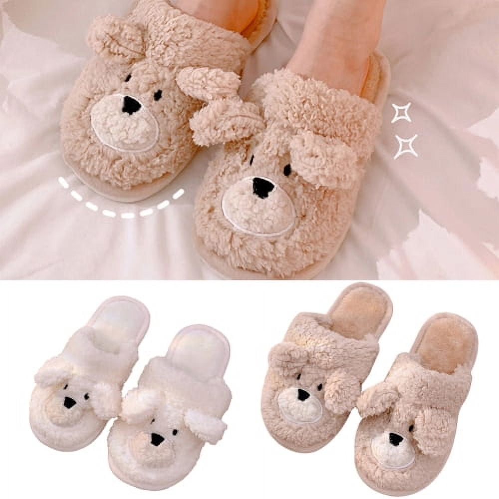 SPRING PARK 1 Pair Animal Slippers for Women Mens Winter Warm Memory ...