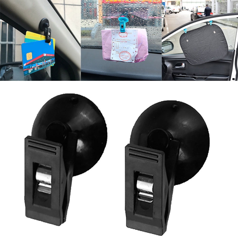 SPRING PARK 1 Pair Car Interior Window Curtain Clip Suction Cup Towel ...
