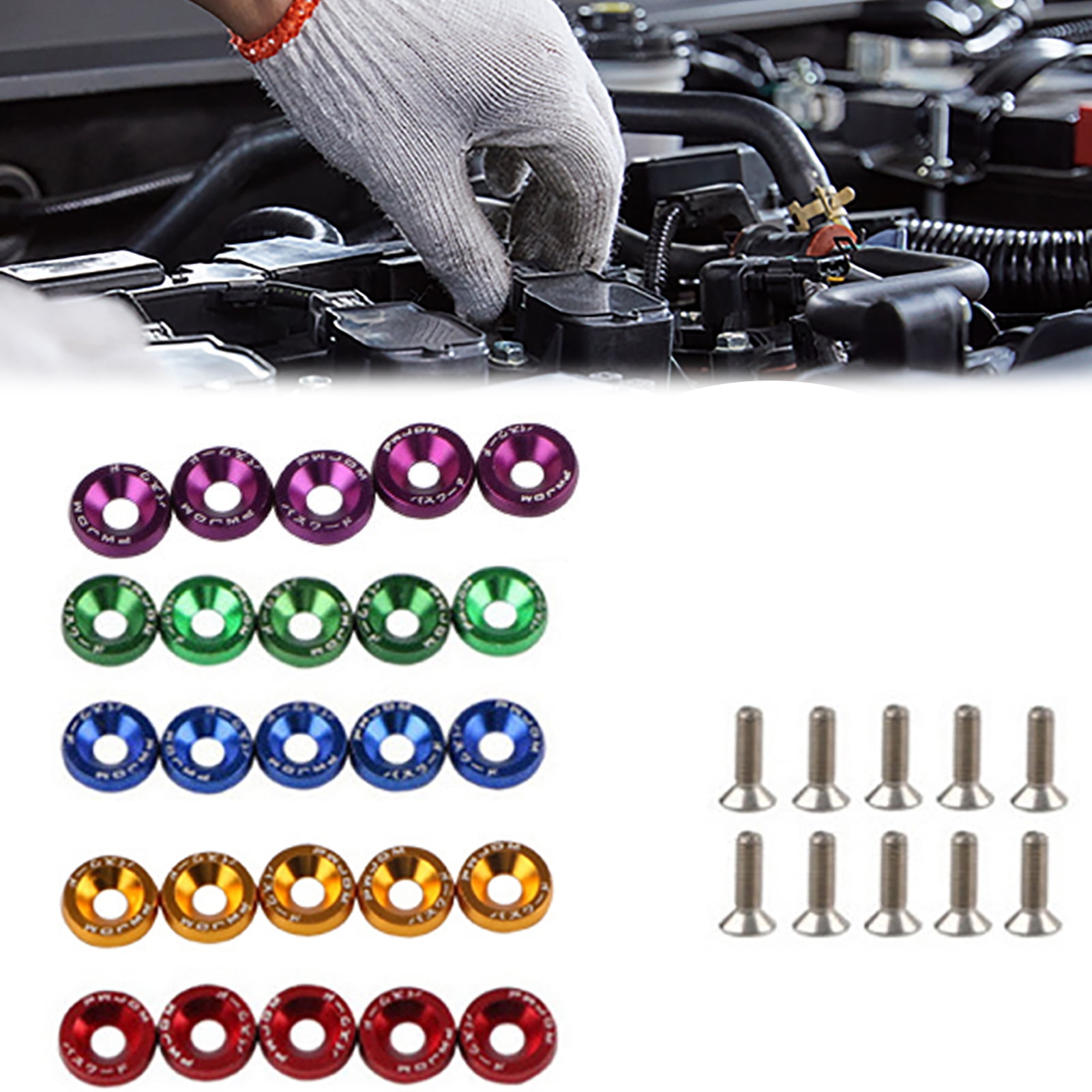 SPRING PARK 1 Set(10 x Bolt Washers&10 x Screws) M6 Stable Bolt Washer ...