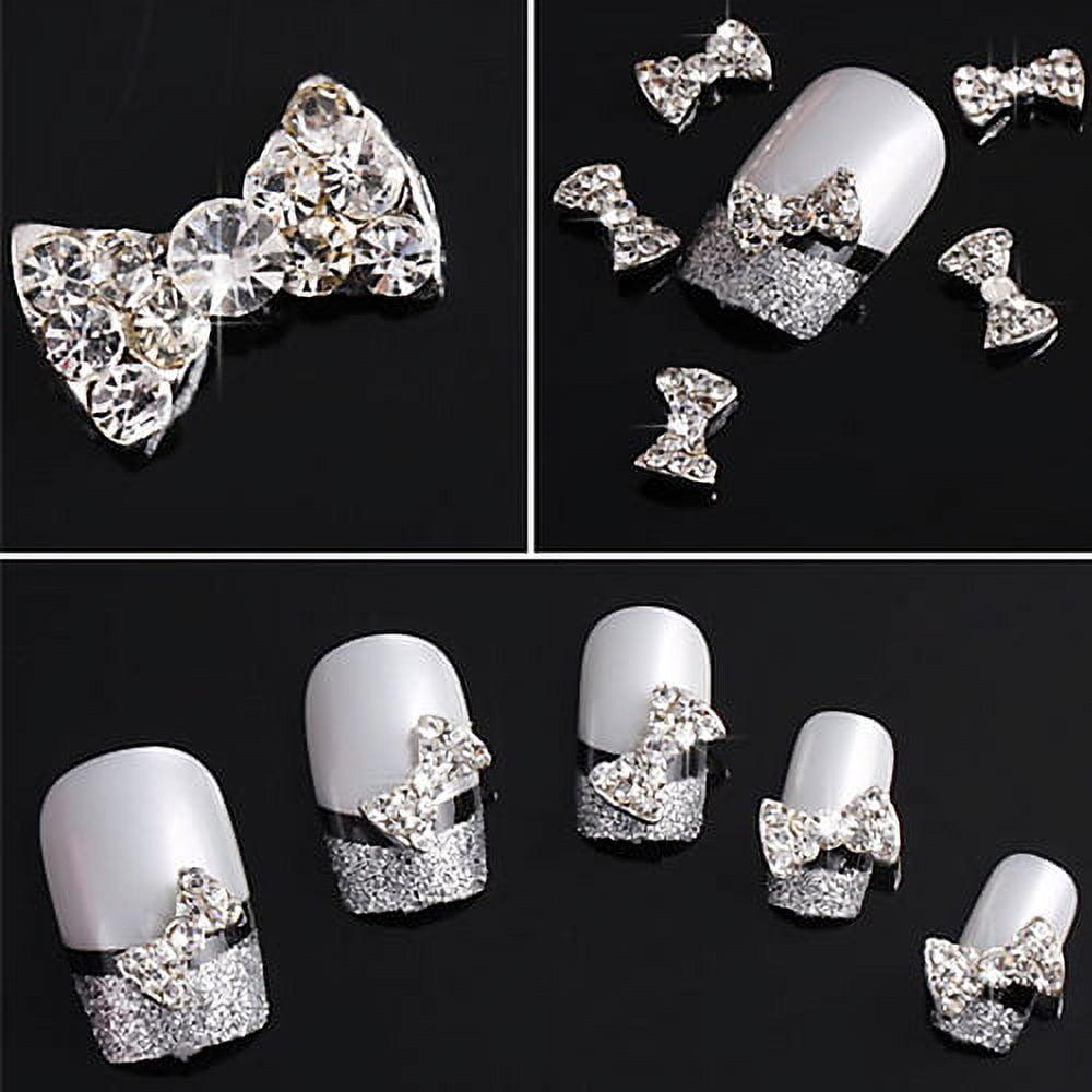 SPRING PARK 10 Pcs 3D 3D Bow Nail Charms Bow Tie Design Nail Art Slices ...