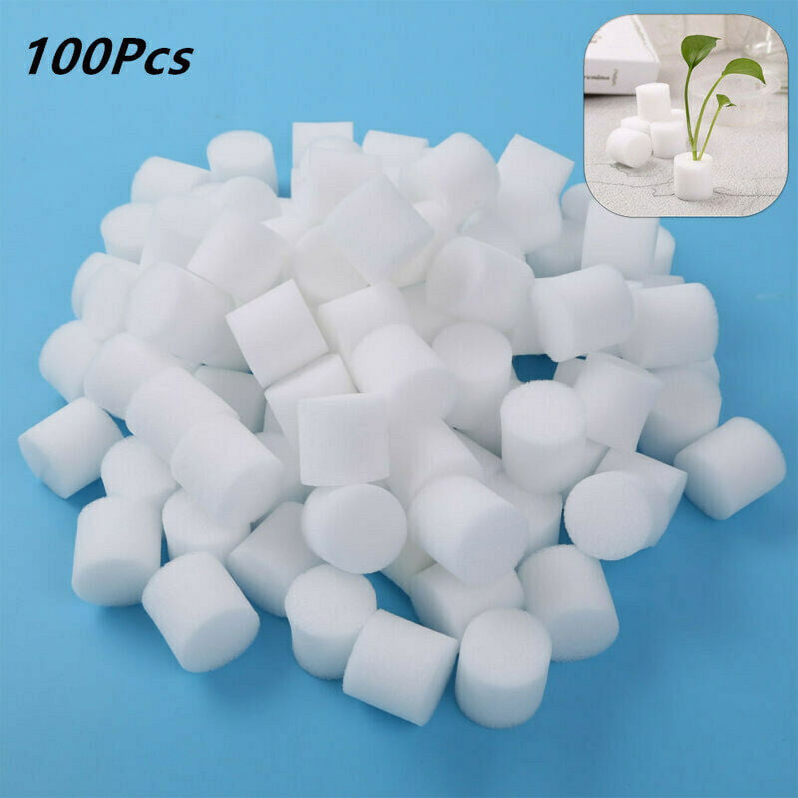 SPRING PARK 100Pcs Cylindric Hydroponic Sponge Planting Gardening ...