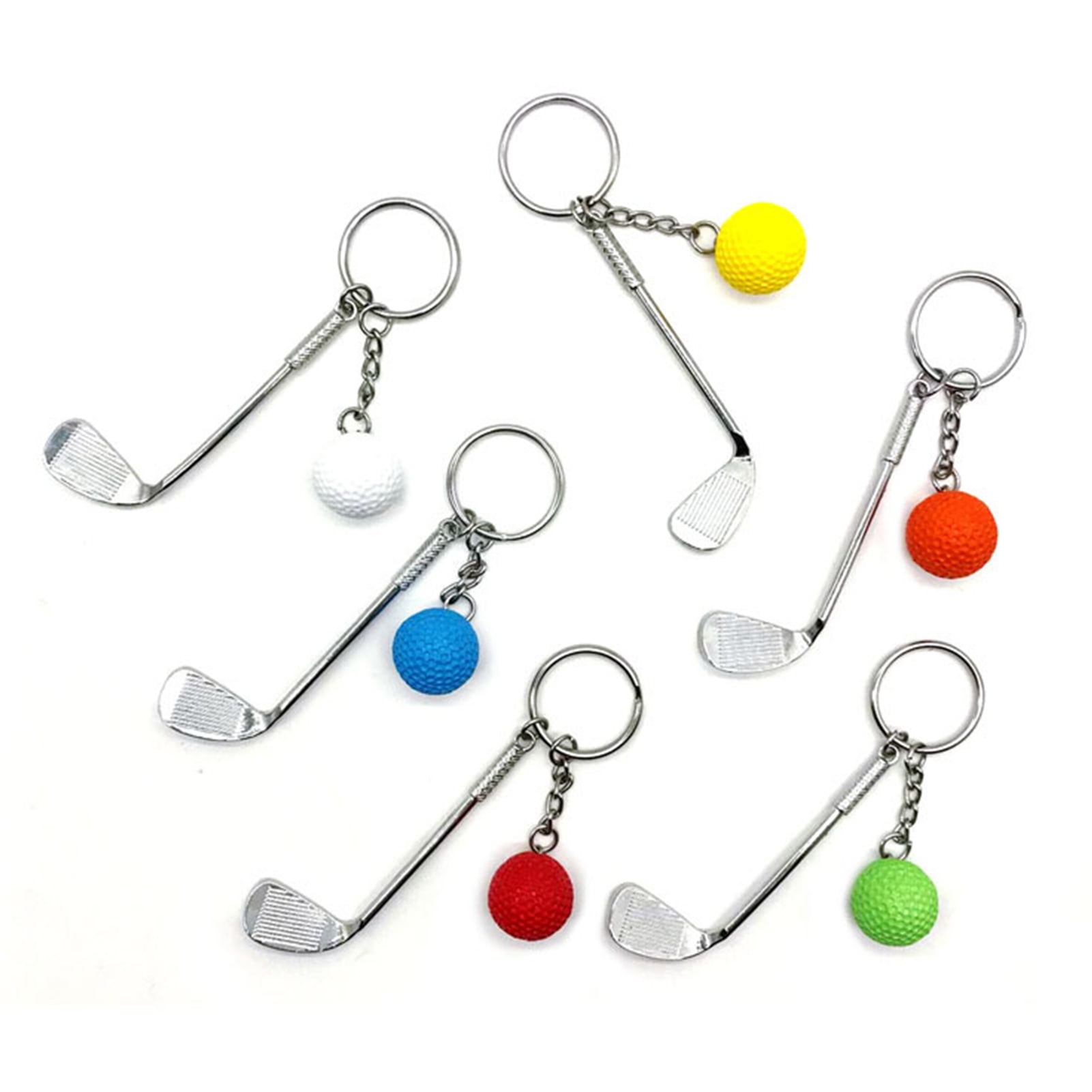 SPRING PARK 10Pcs Mini Golf Charm Keyring Key Chain Golf Club Golf Ball ...
