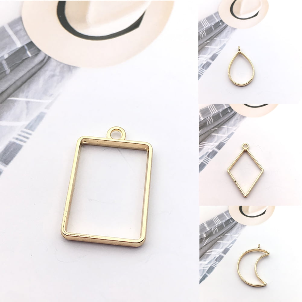 SPRING PARK 10Pcs Open Bezel Pendants Charms Molds For Jewelry Findings ...