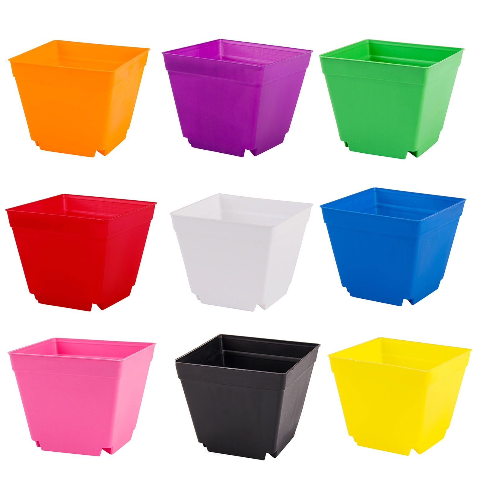 SPRING PARK 10Pcs Square Plastic Plant Pots, Seedling Nursery ...