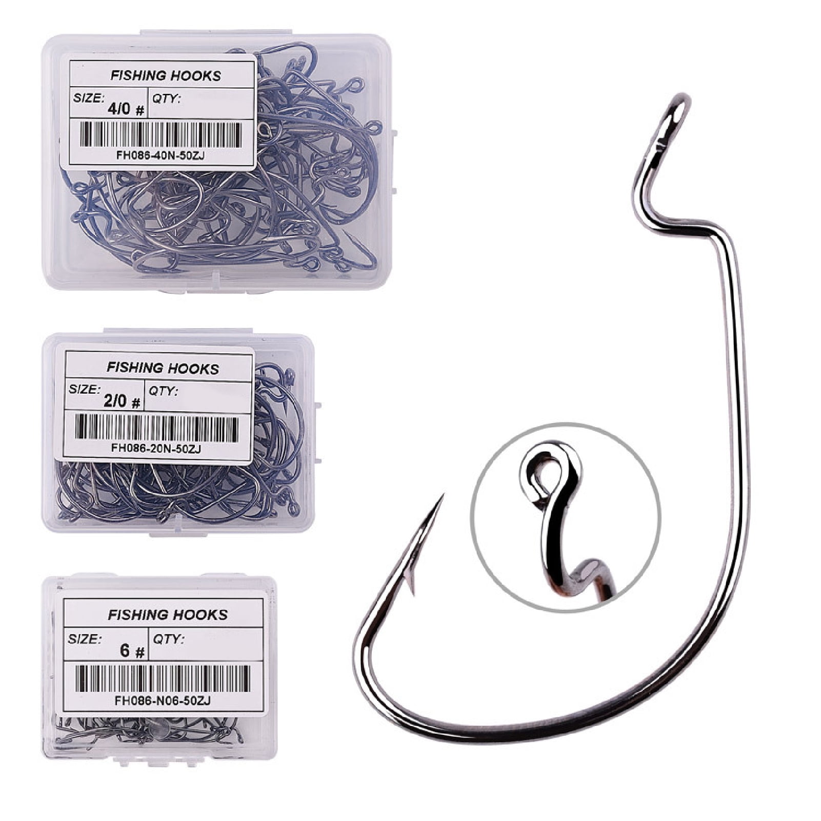 SPRING PARK 10Pcs Worm Lure Bait Crank Fish Hooks Hi-Carbon Steel Crank ...