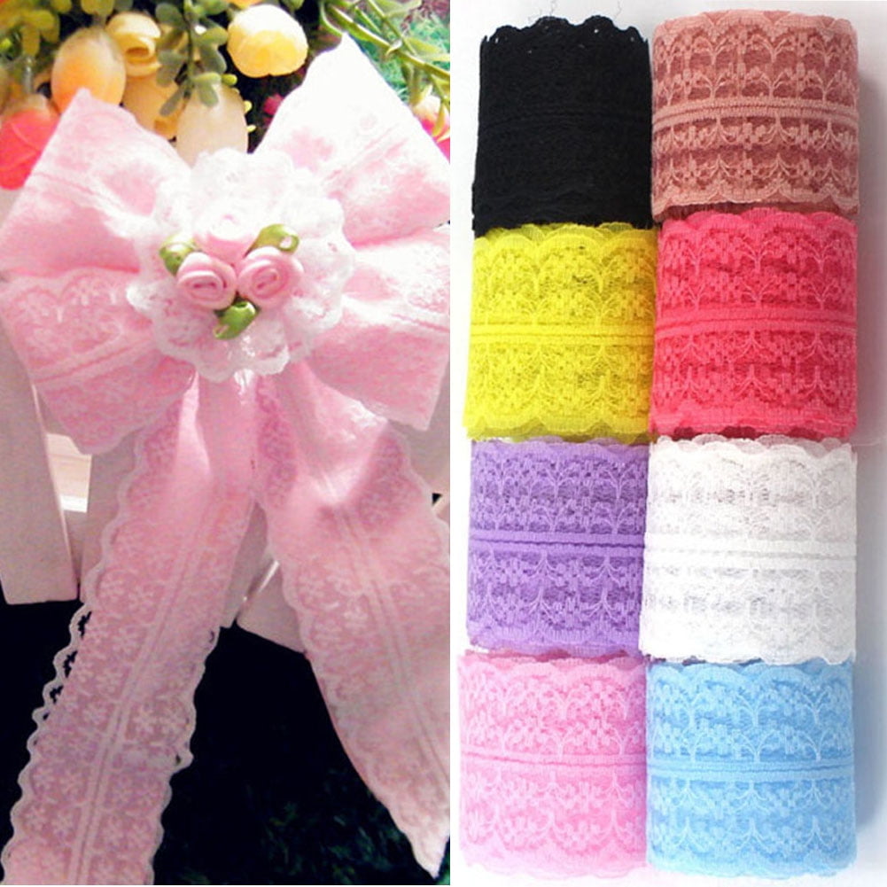 SPRING PARK 10m Mixed Color Floral Pattern Fabric Lace Ribbon Wedding ...