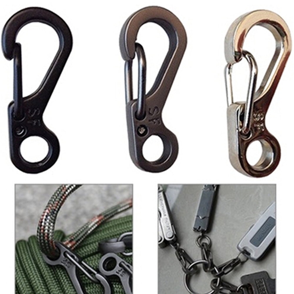 SPRING PARK 10x Mini SF Metal Carabiner Clips Tiny Snap Hooks Spring ...