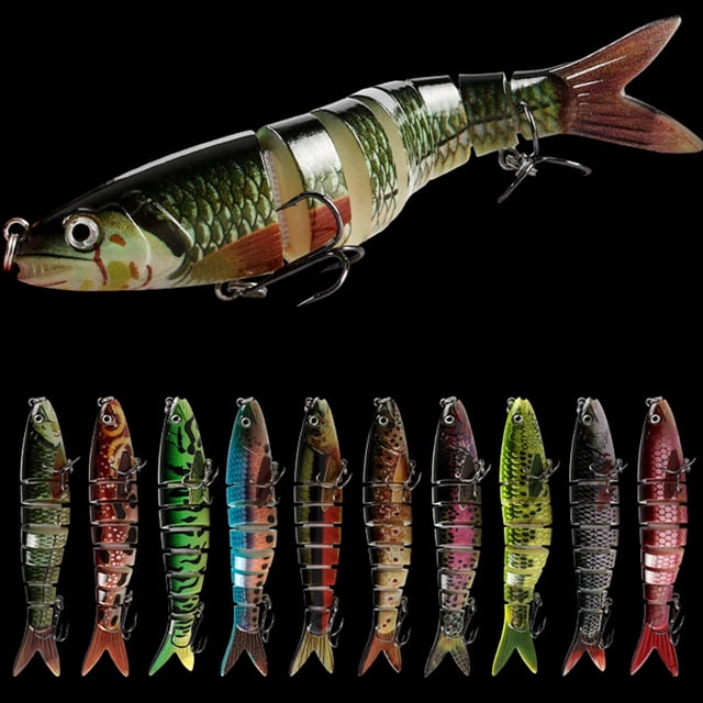 SPRING PARK 13.5cm/20g Multi Jointed Plastic Fishing Lure 3D Eyes Slow ...