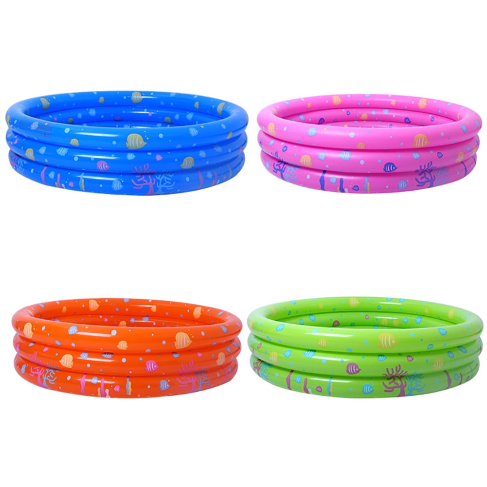 SPRING PARK 130x40cm Round Kiddie Pool Inflatable Pool for Kids Baby ...