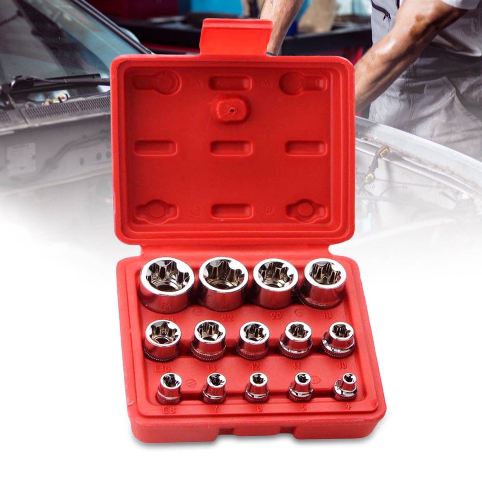 SPRING PARK 14Pcs External Torque Star Socket Set Drive Inverted ...