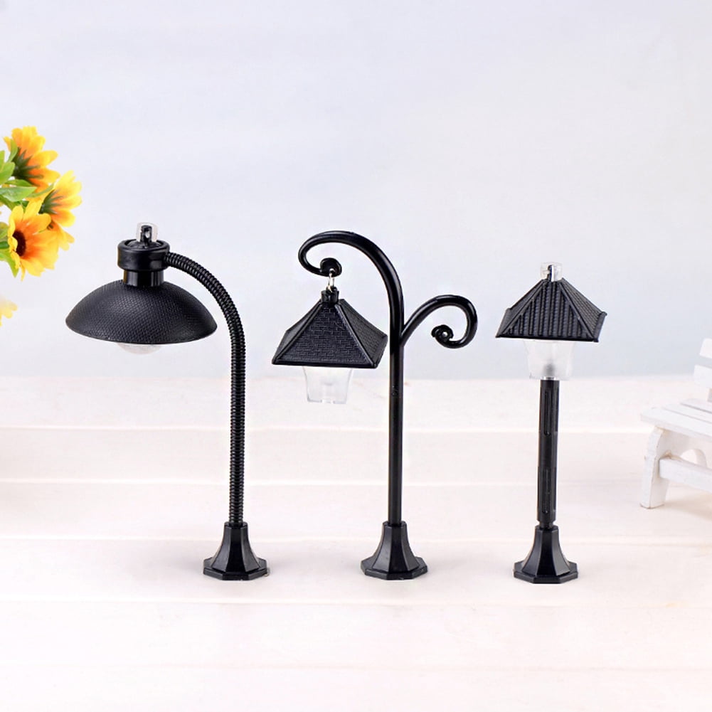 SPRING PARK 1Pc Dollhouse Miniature scale Street Light Lamp Model Fairy ...