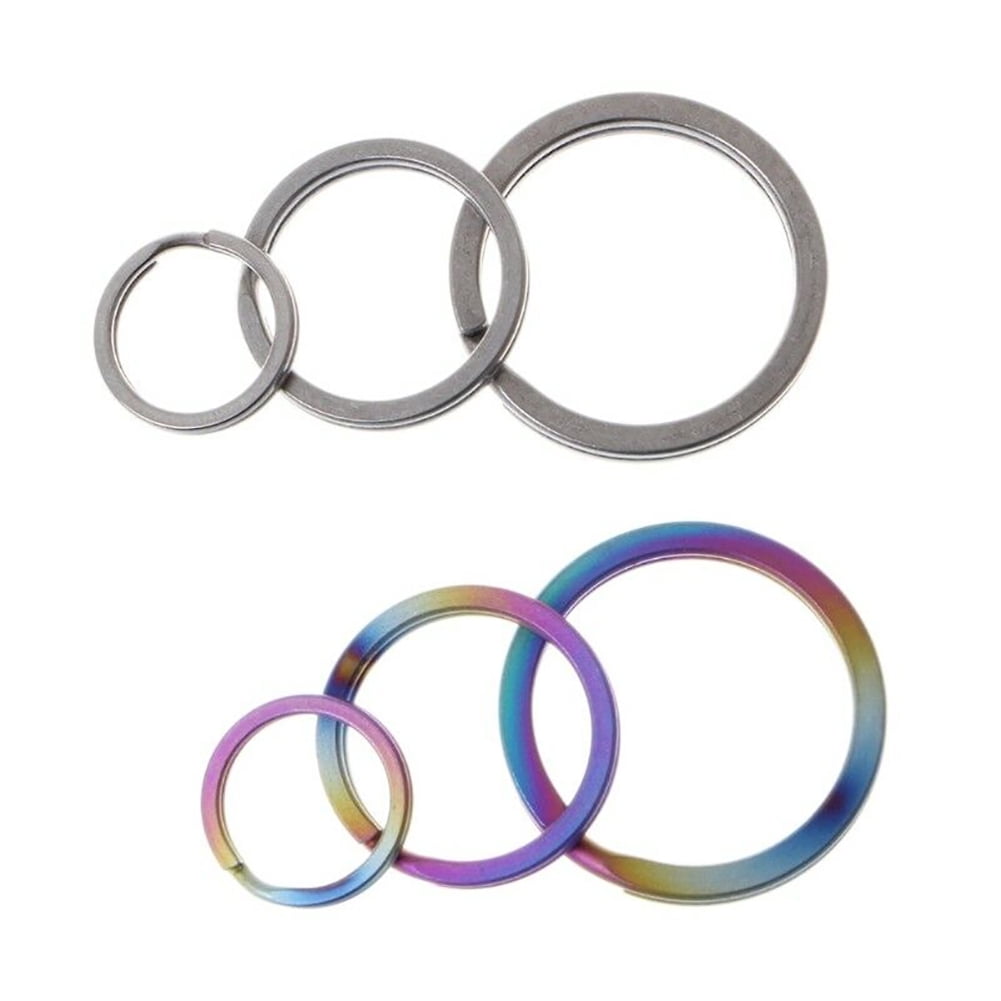 SPRING PARK 1Pc Titanium Alloy Split Key Ring Circle,Flat Key Chain ...