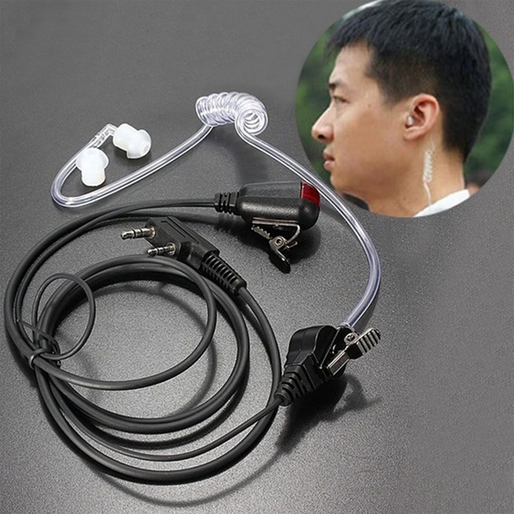 SPRING PARK 2 Pin Acoustic Tube Talkie Walkie Mic Earpiece Headset for ...