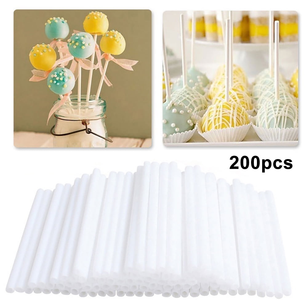 SPRING PARK 200Pcs Plastic Lollipop Sticks,Cake Pops Making Tools Candy ...