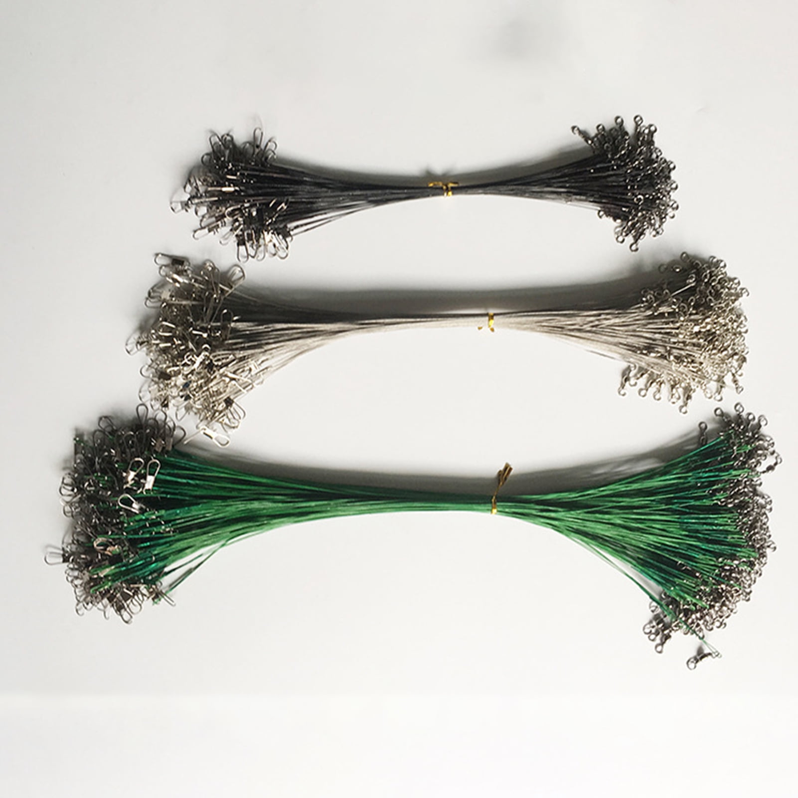 SPRING PARK 20Pcs 15/20/25cm Steel Fishing Wire Leader Rigs Anti-Bite ...