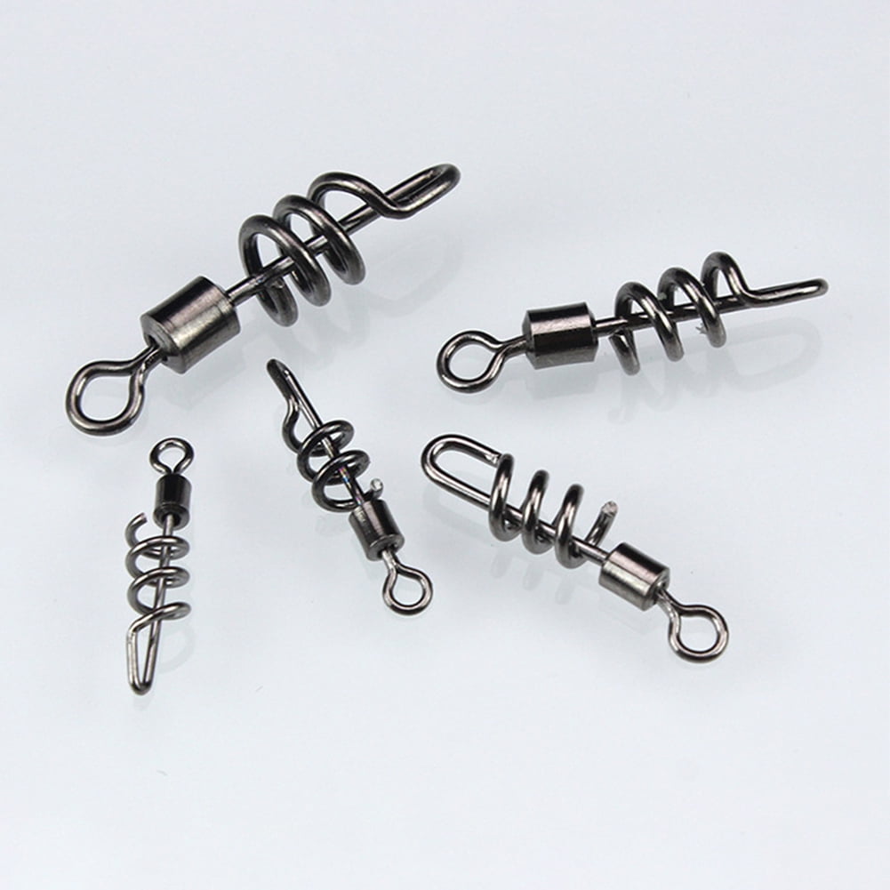 SPRING PARK 20Pcs Stainless steel Fishing Rolling Swivel Snap Swivel ...