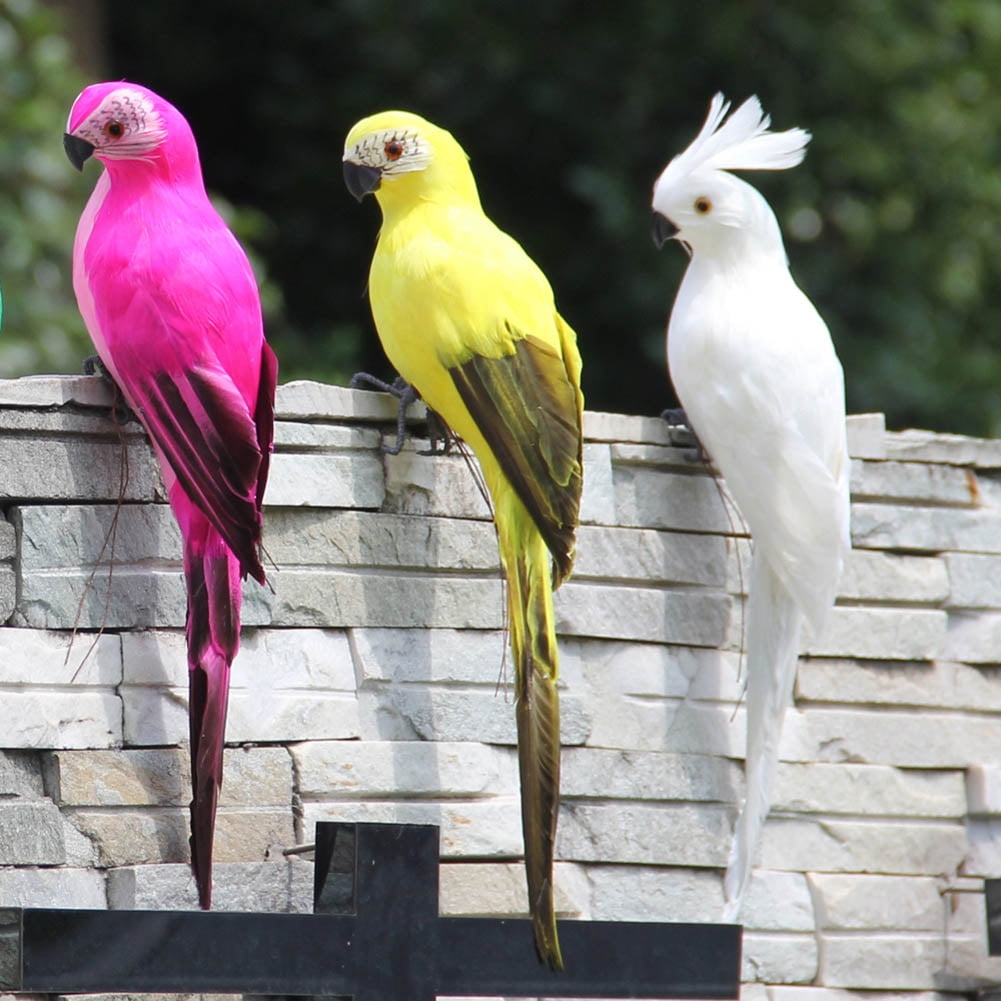 SPRING PARK 25/35cm Artificial Foam Feather Birds, Colorful Fake ...