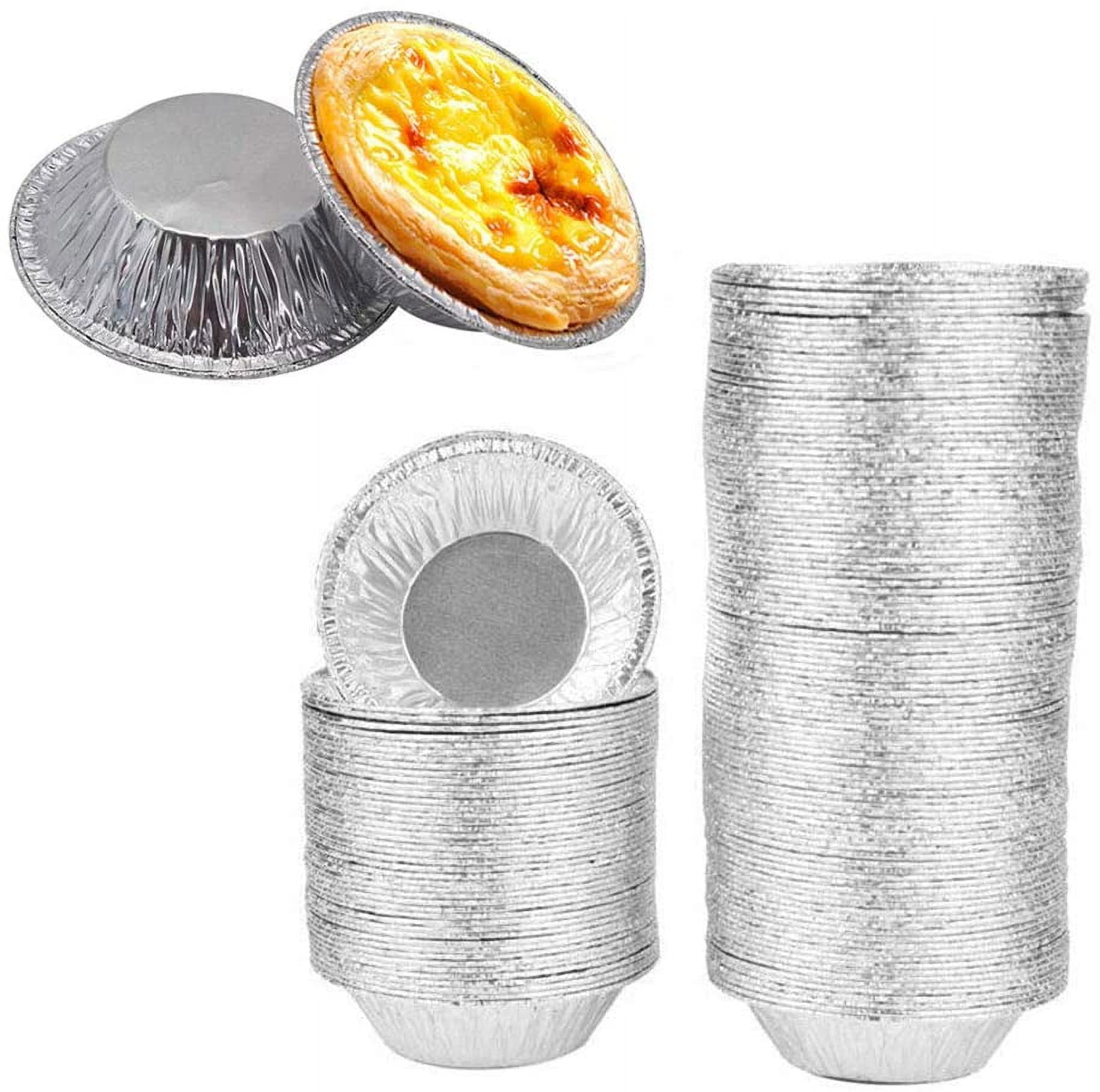 SPRING PARK 250PCS Disposable Baking Tinfoil Cupcake Circular Egg Tart ...