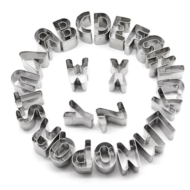 SPRING PARK 26Pcs Alphabet Letter Number Fondant Icing Cutter Set Cake ...