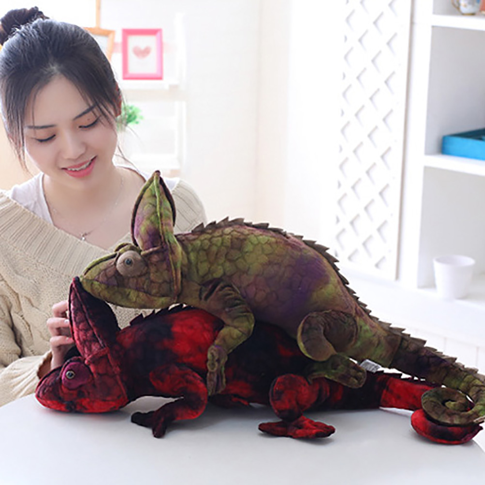 SPRING PARK 28inch Simulated Chameleon Animal Model Doll Plush Stuffed ...