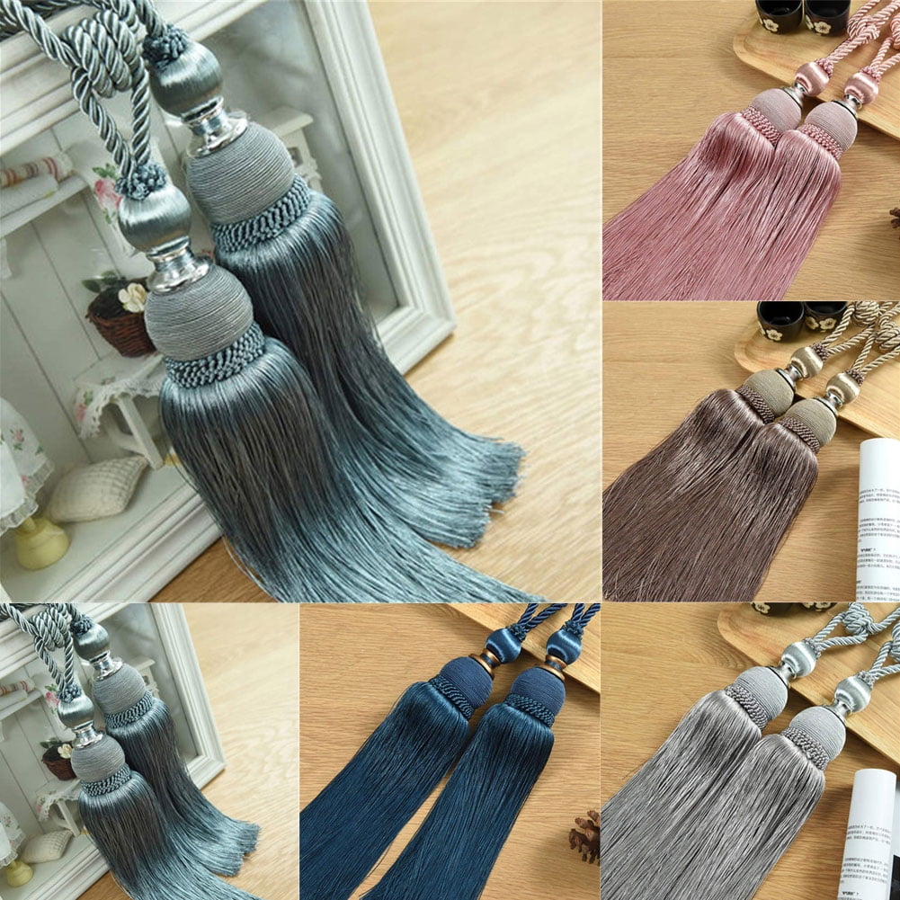 SPRING PARK 2Pcs Round Ball Tassels Curtain Tie Backs Holdback Tassel ...