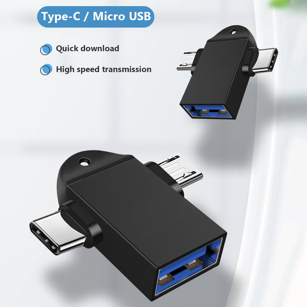 SPRING PARK 2Pcs USB 3.0 Female to Type-C Micro USB Male Connector Data ...