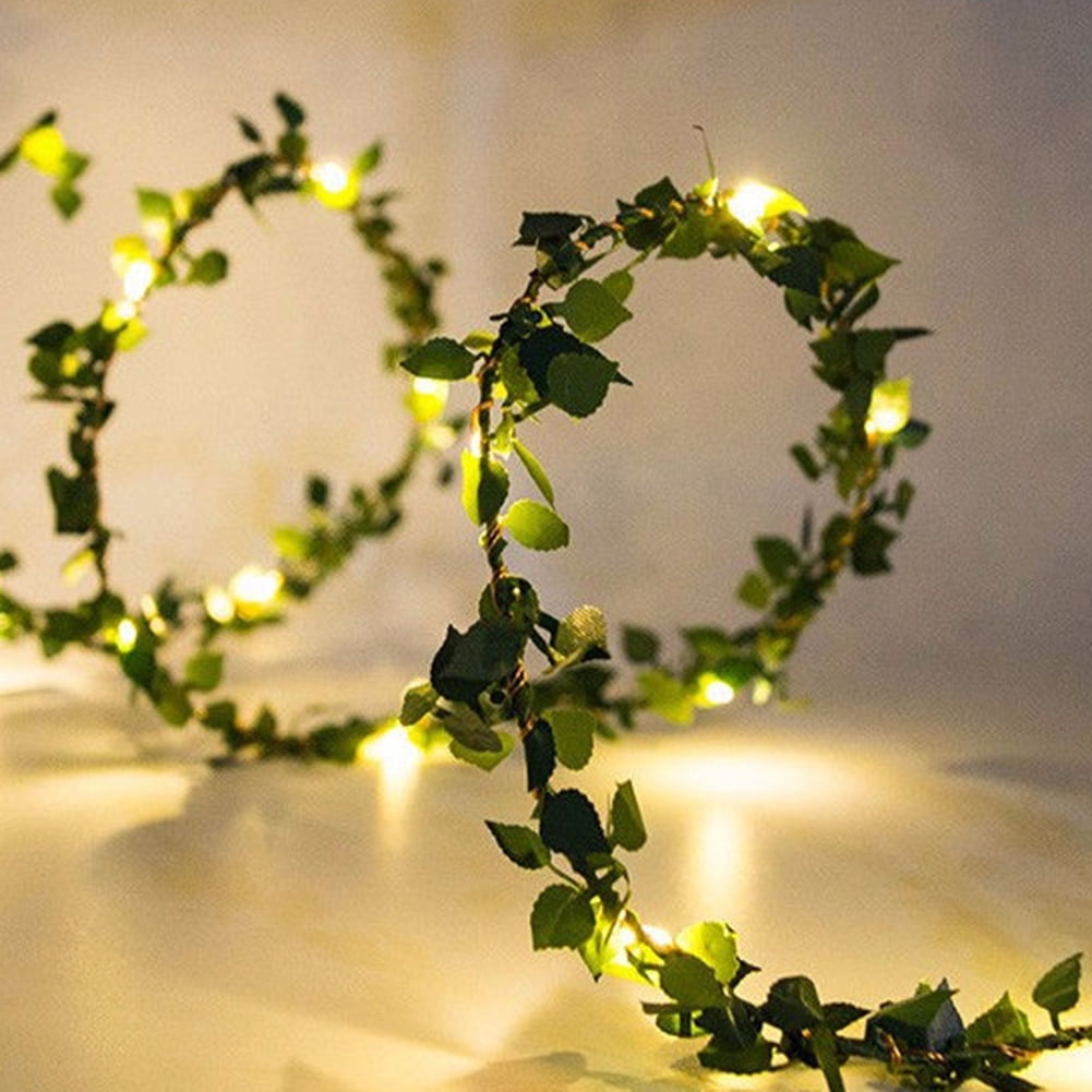 SPRING PARK 3/5/10m Copper Wire Leaf LED Fairy String Lights Garland ...