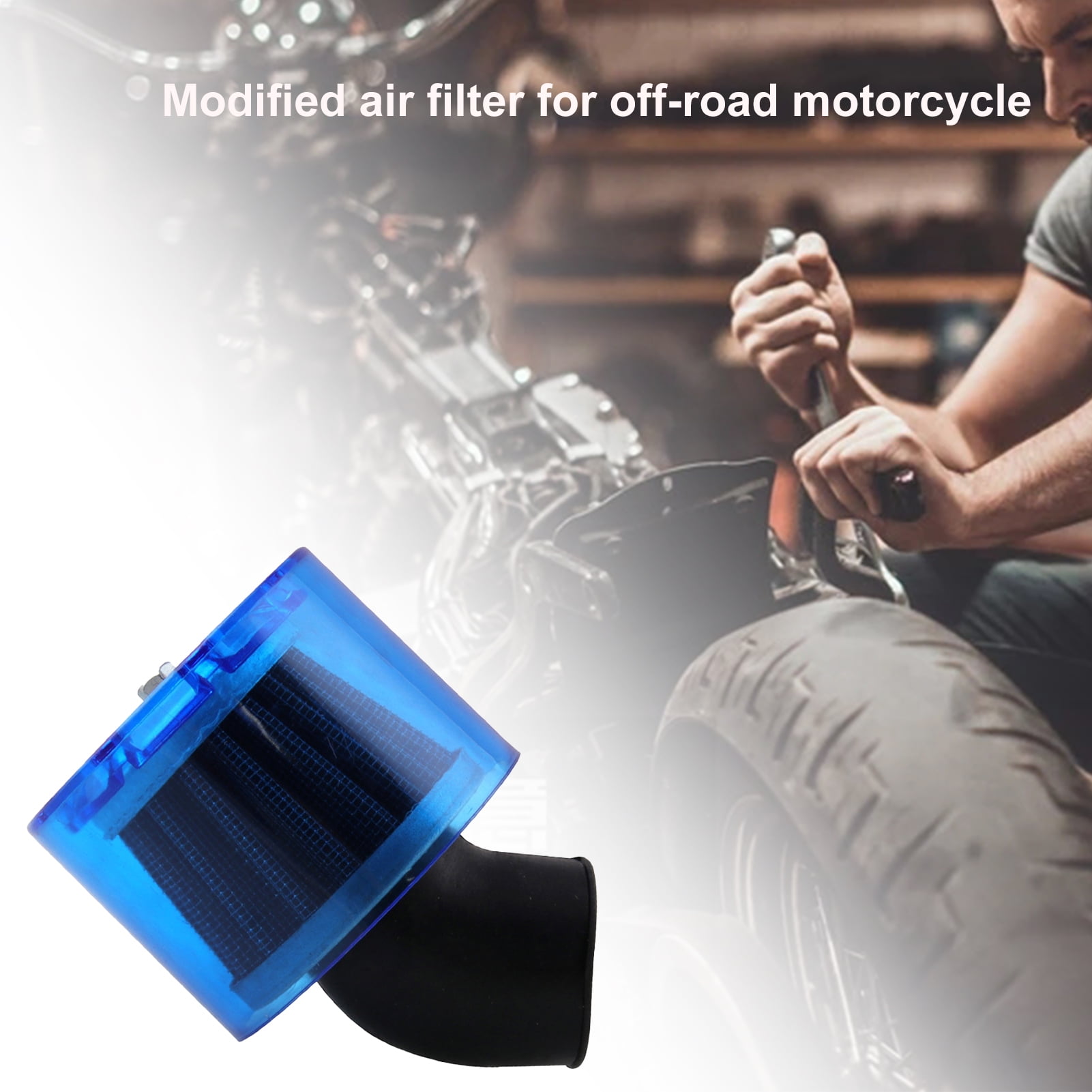 SPRING PARK 35mm Motorcycle Air Filter Cleaner 45 Degree Bend Intake ...