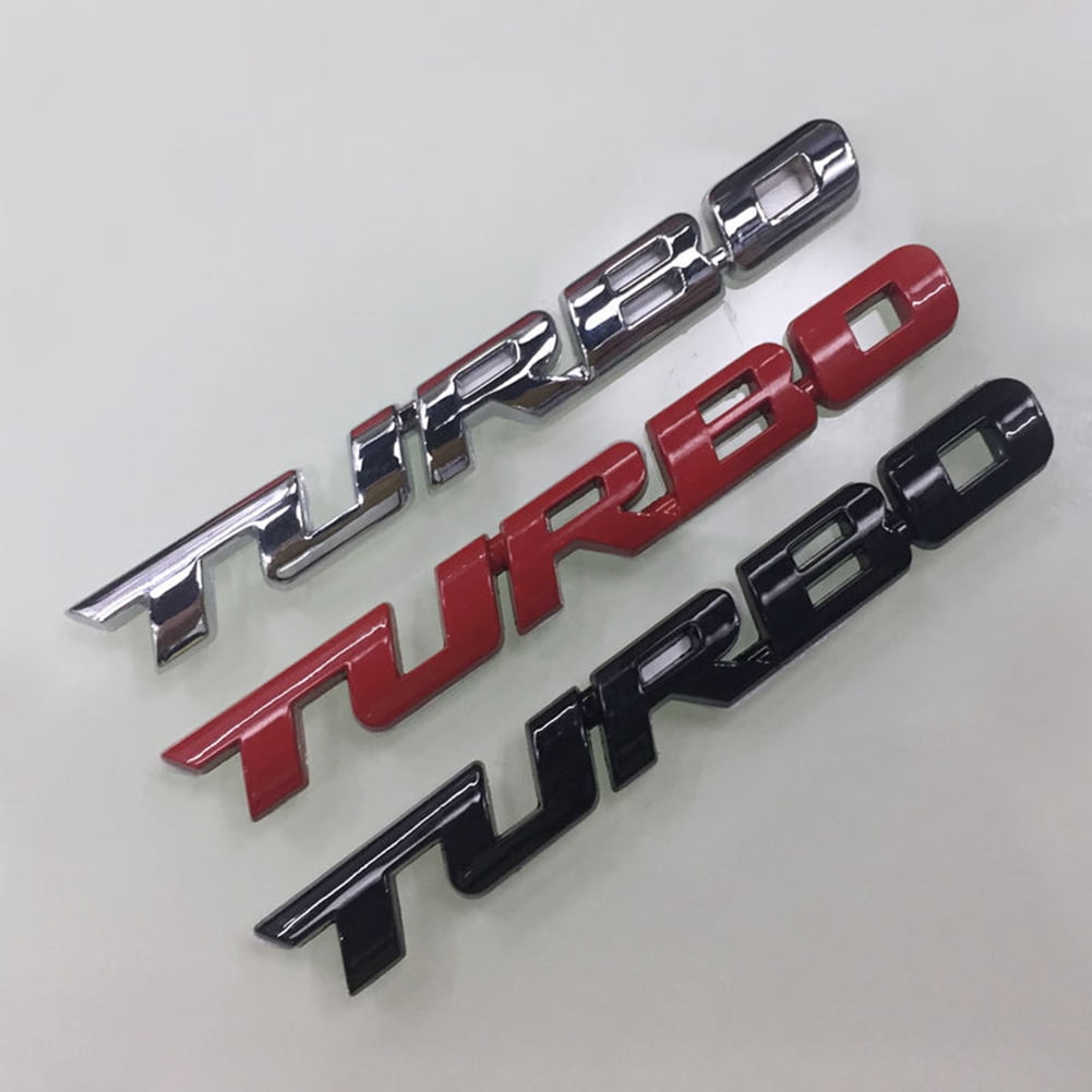 SPRING PARK 3D Car Styling Metal TURBO Letters Emblem Sticker Rear ...