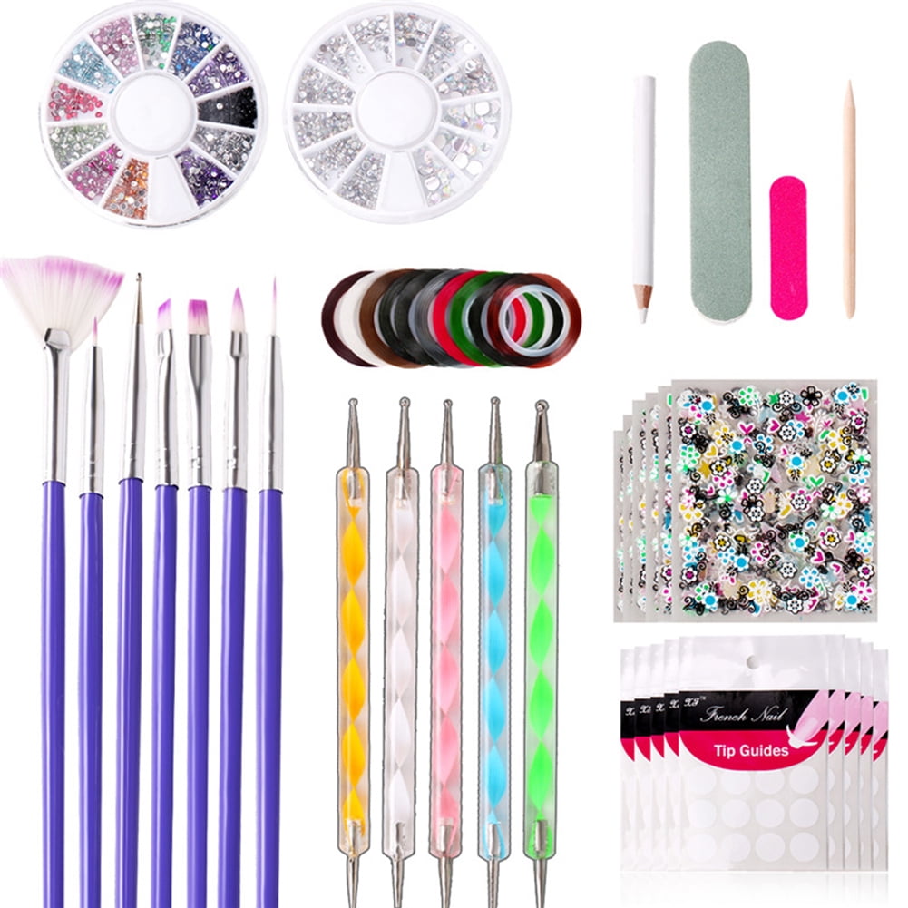 SPRING PARK 3D DIY Nail Art Tools Decoration Manicure , Glitter Nail ...