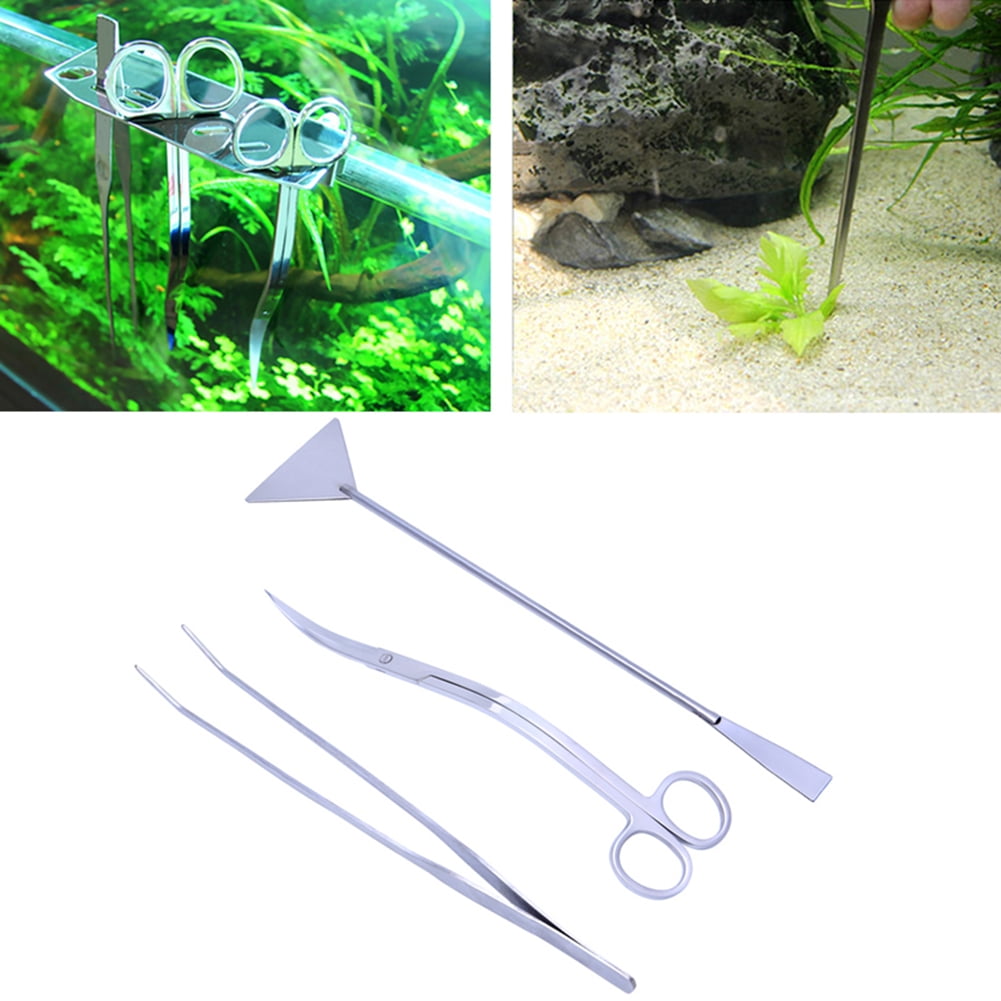 SPRING PARK 3Pcs Aquarium Tools Aquascaping Tank Aquatic Plant Tweezers ...