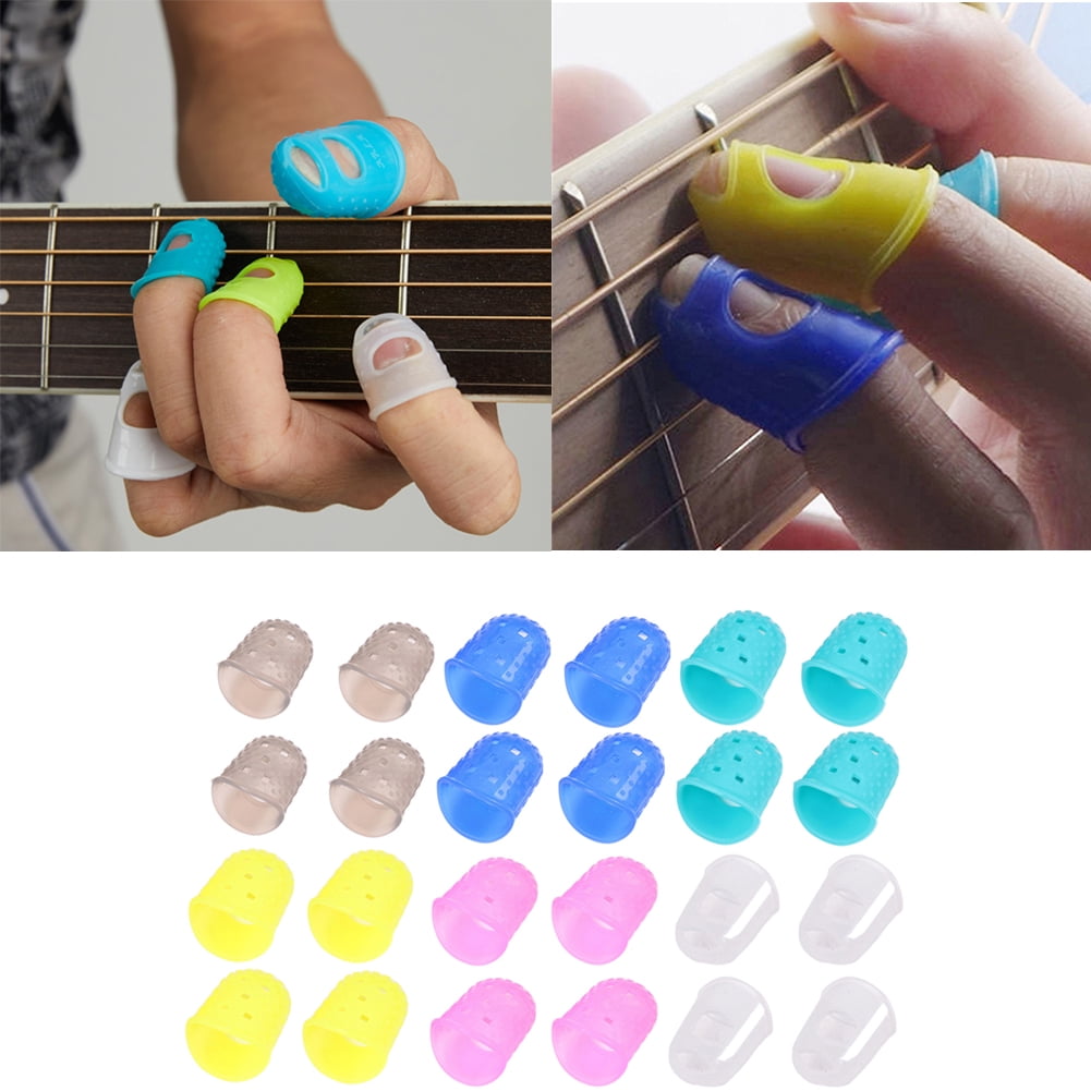 SPRING PARK 4Pcs/Set Silicone Guitar Finger Guards Fingertip Protectors ...