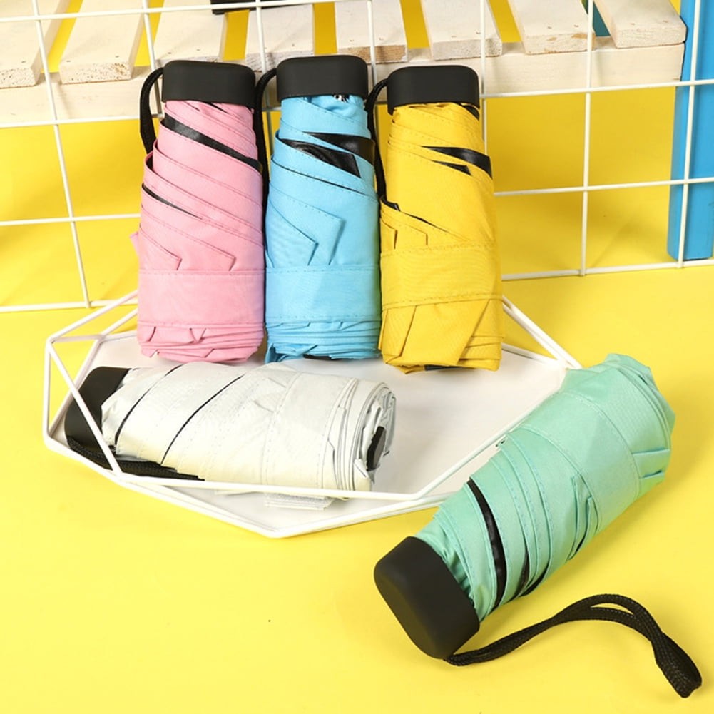 SPRING PARK 5 Fold Mini Travel Sun&rain Umbrella Light Compact Parasol ...