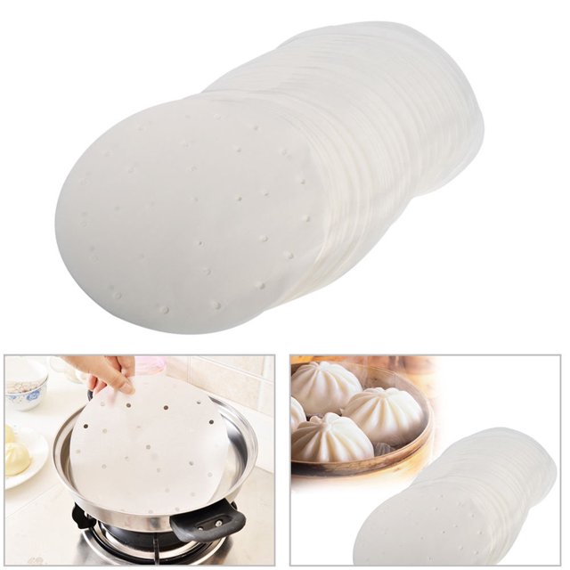 SPRING PARK 50 Pcs Bamboo Steamer Liners,Premium Perforated Parchment ...