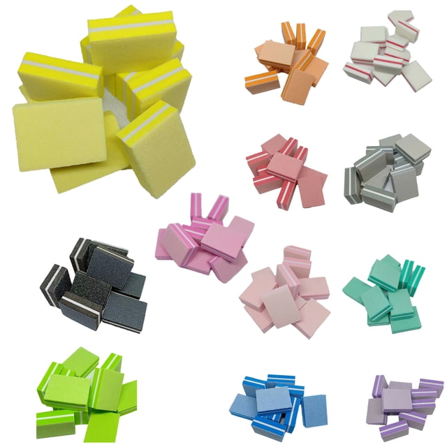 SPRING PARK 50Pcs / Bag Mini File Nail Sponge Nail File Buffer Block ...