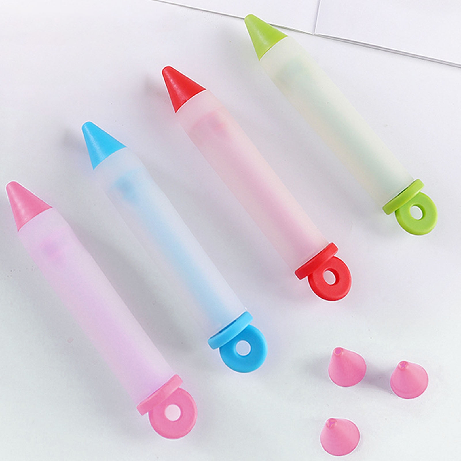 SPRING PARK 5Pcs/Set Chocolate Syringe Pen Cake Pastry Cream Silicone ...