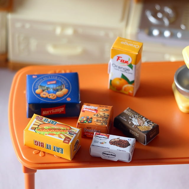 SPRING PARK 6 PCS Miniature Food Case Handmade Assorted DIY Dollhouse ...