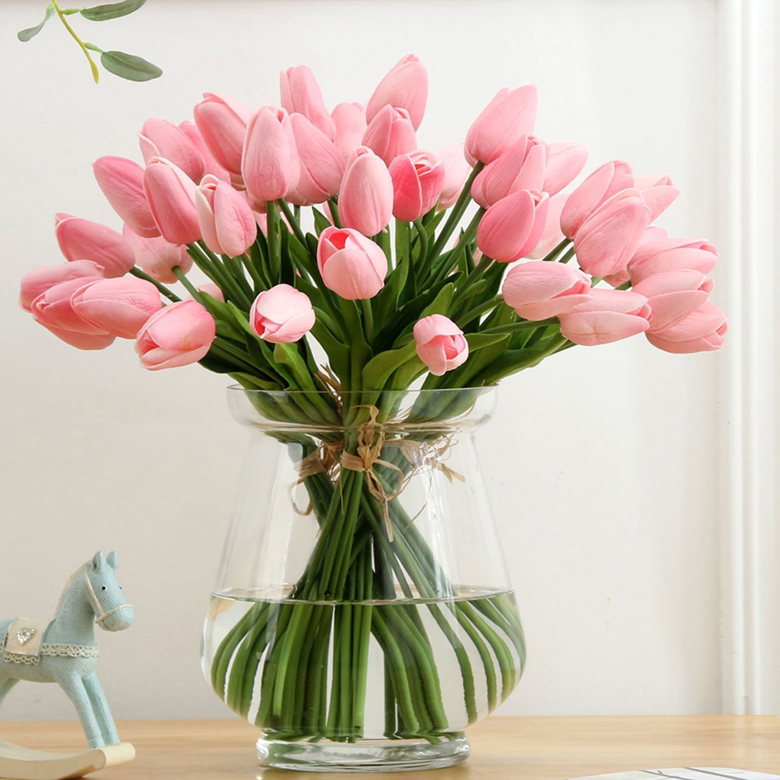 SPRING PARK 6Pcs Artificial False Tulip Flower White Fake Bouquet Home ...