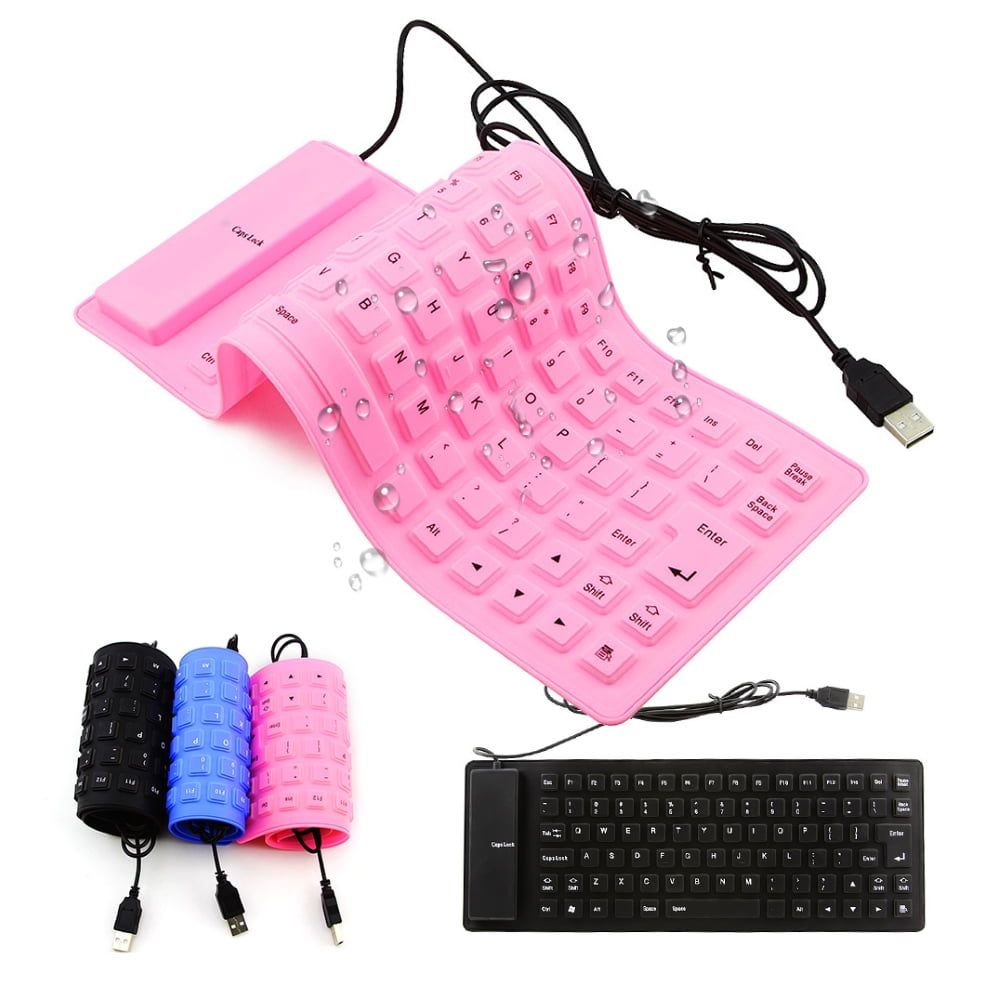 SPRING PARK 85 Keys Portable Foldable Wired USB Mute Silicone Keyboard ...