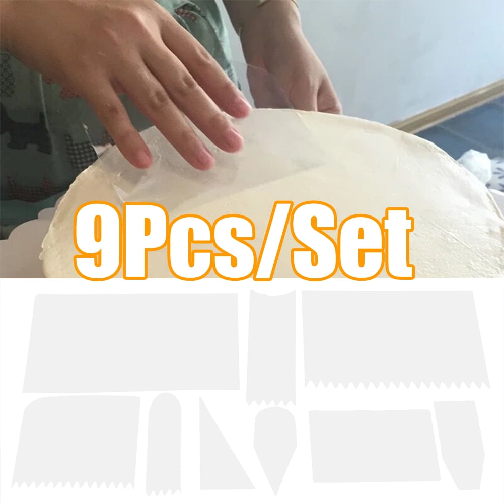 SPRING PARK 9Pcs/Set Cake Scraper Smoother Cake Icing Tool Set, Plastic ...