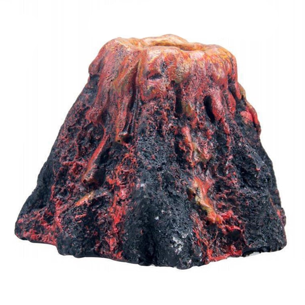 SPRING PARK Aquarium Volcano Ornament with Air Stone Bubbler Fish Tank ...