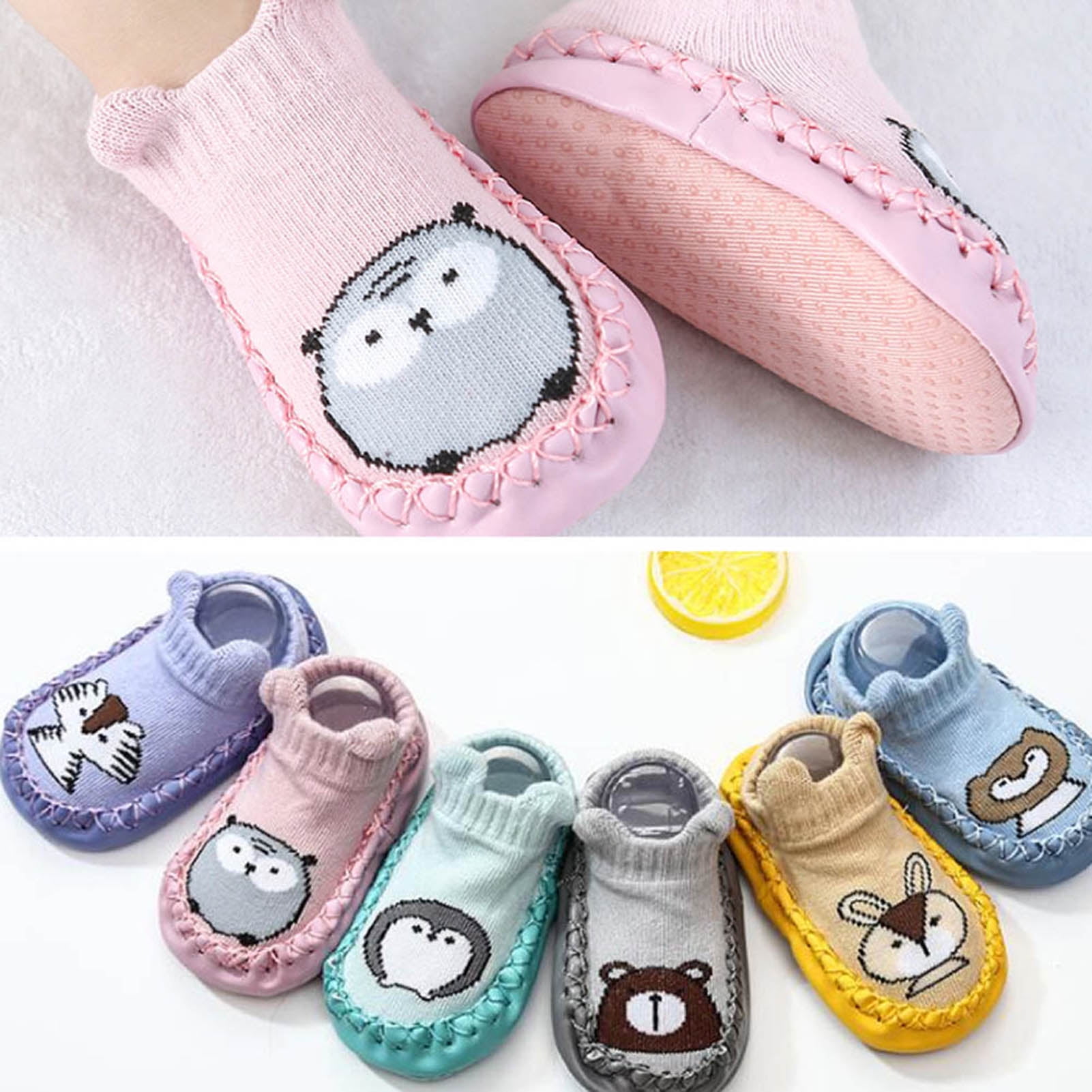 SPRING PARK Baby Toddler Girls Creative Pure Color Grip Socks Gift ...